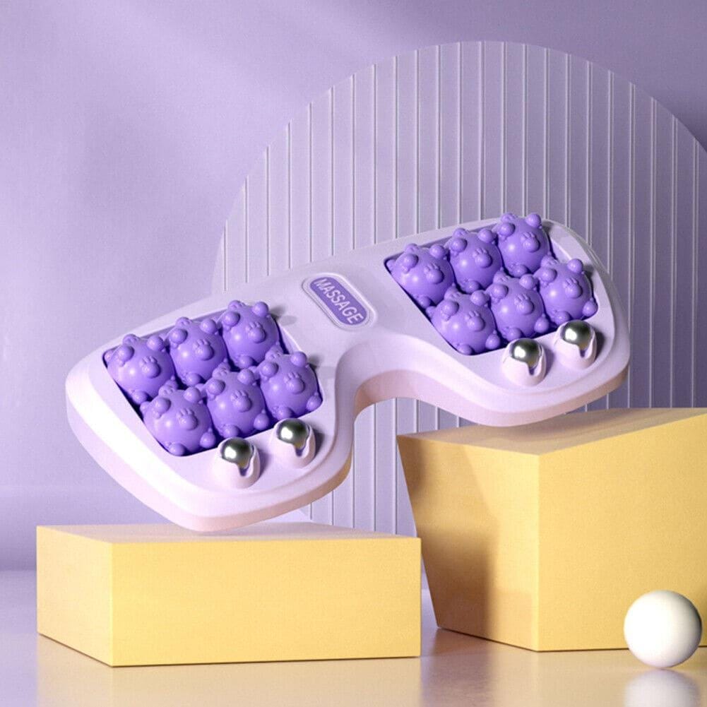 Manual Foot Massager, featuring purple bear‑shaped massage nodes and s ...
